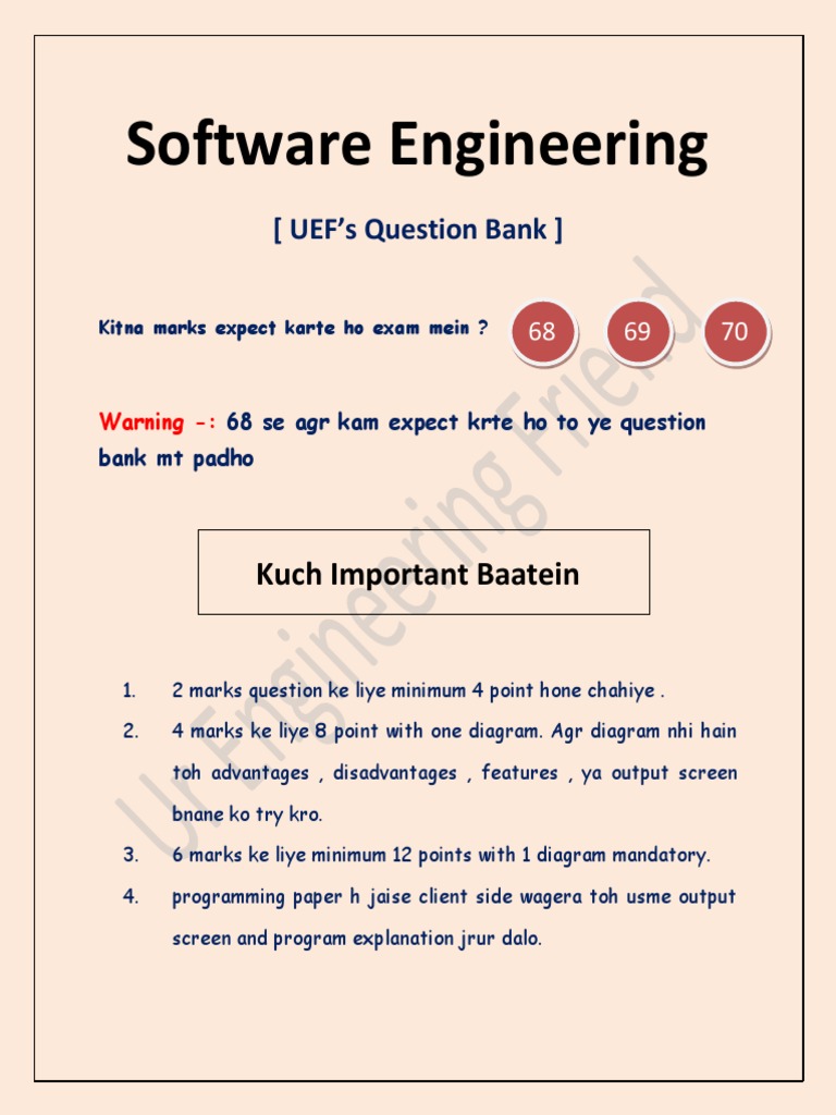 Software Engineering Question Bank | PDF | Computer Engineering | Engineering