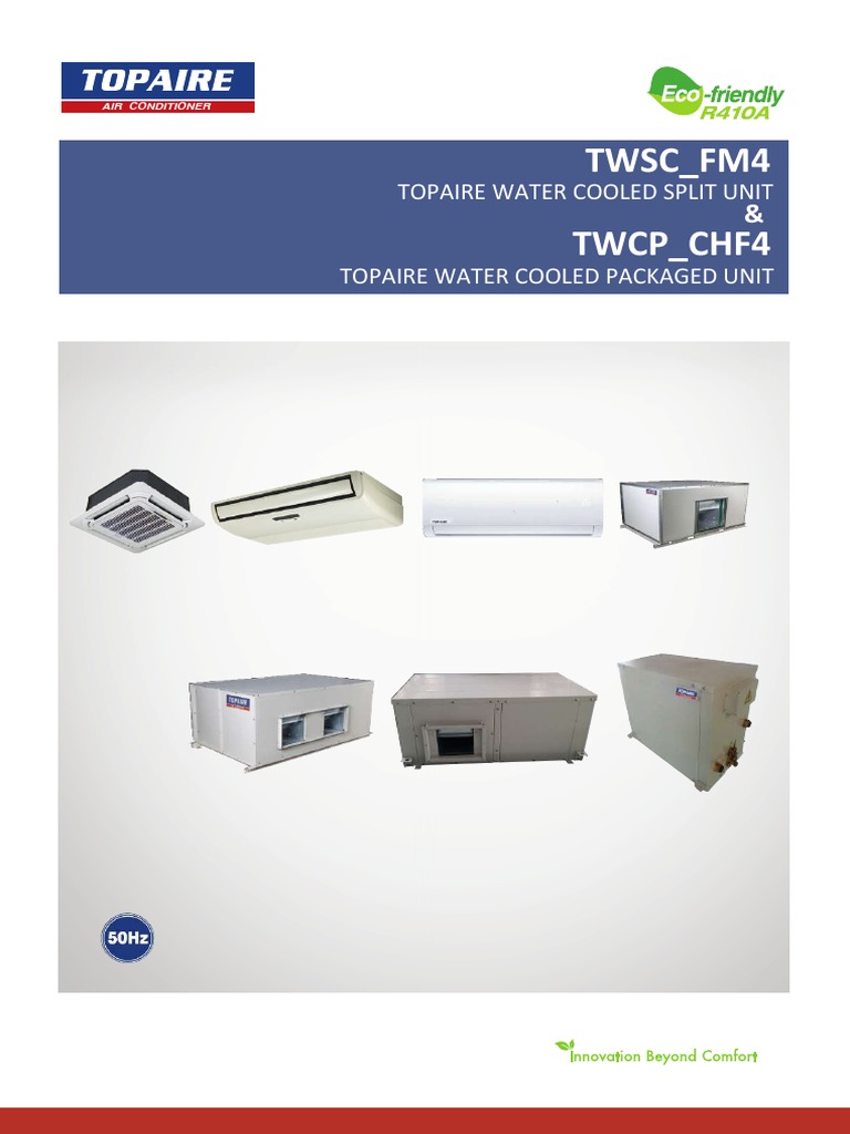 Topaire Water-Cooled AC Units Overview | PDF | Heat Exchanger | Air ...