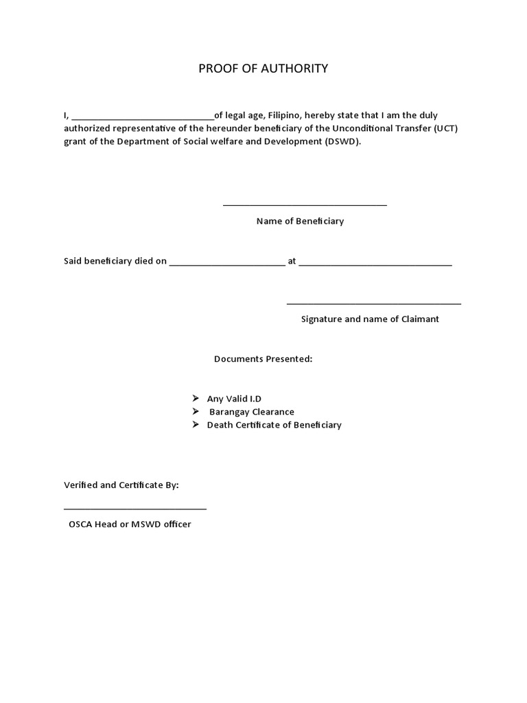 Proof of Authority | PDF