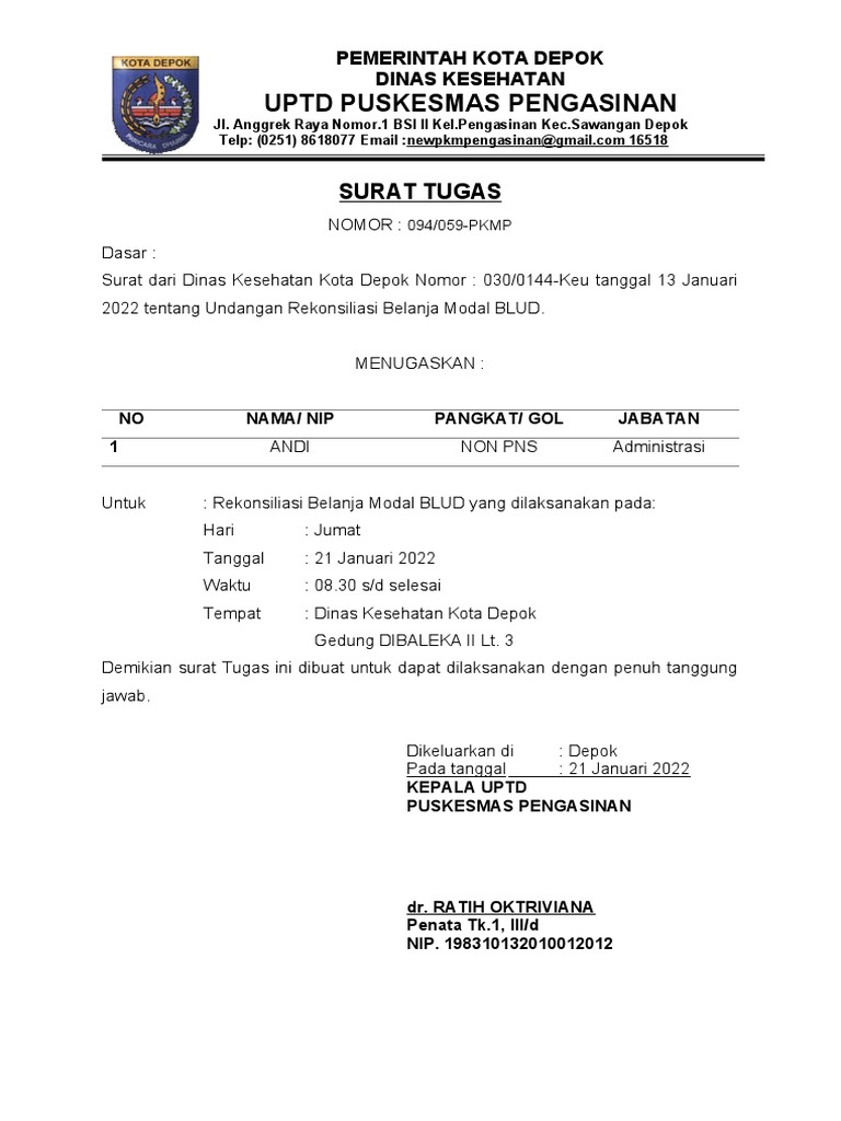 Surat Tugas 2022 | PDF