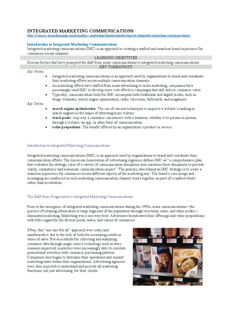 Integrated Marketing Communications | PDF | Marketing Communications ...