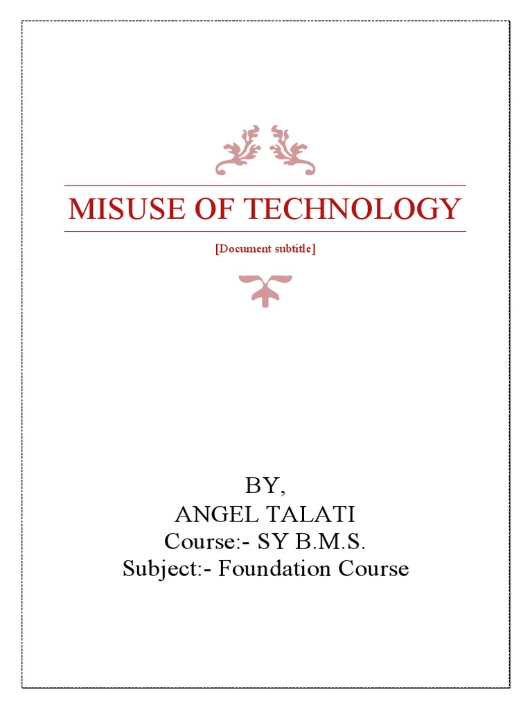 Misuse of Technology | PDF
