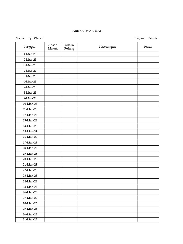 Absen Manual | PDF