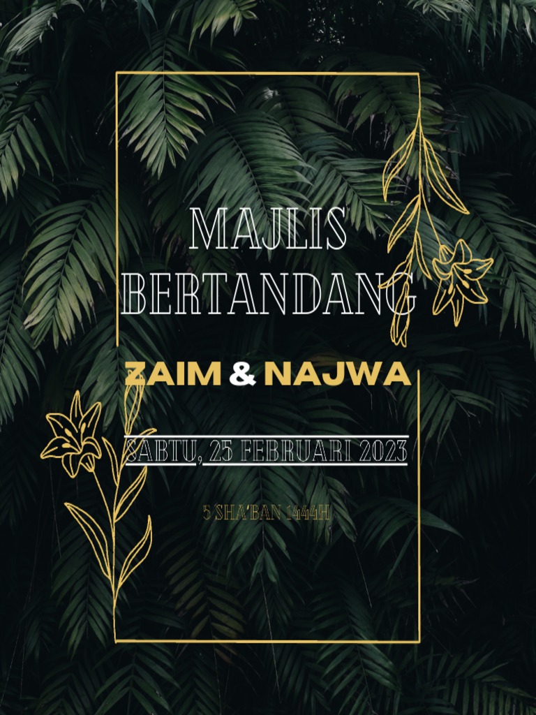 Jemputan Sambut Menantu Zaim Dan Najwa | PDF