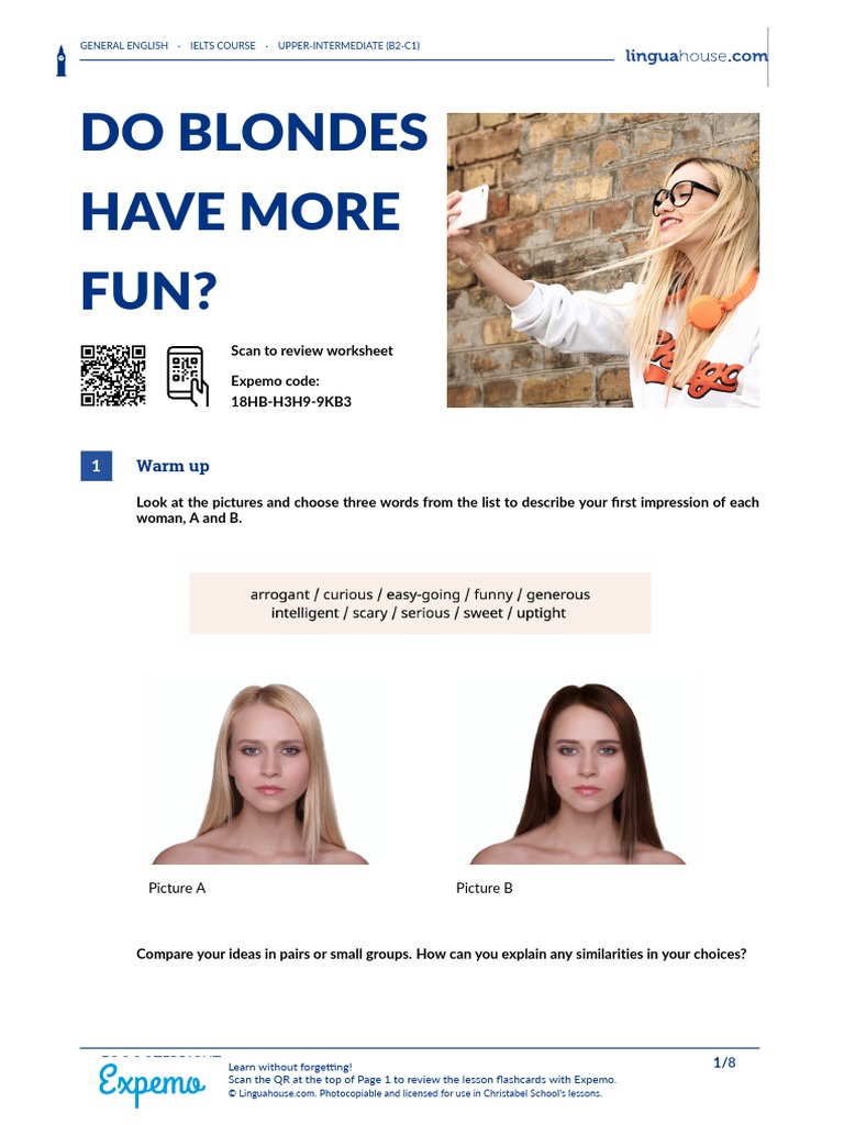 Do Blondes Have More Fun British English Student | PDF | International ...