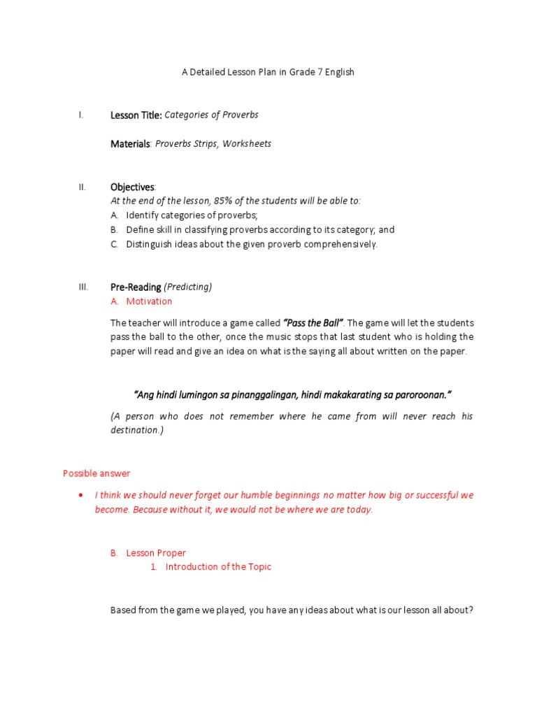 At The End of The Lesson, 85% of The Students Will Be Able To | PDF ...