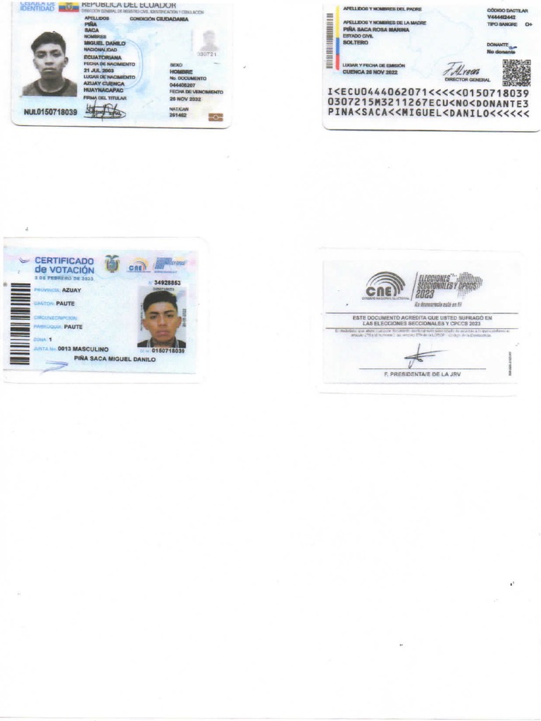 Cedula Miguel Piña | PDF