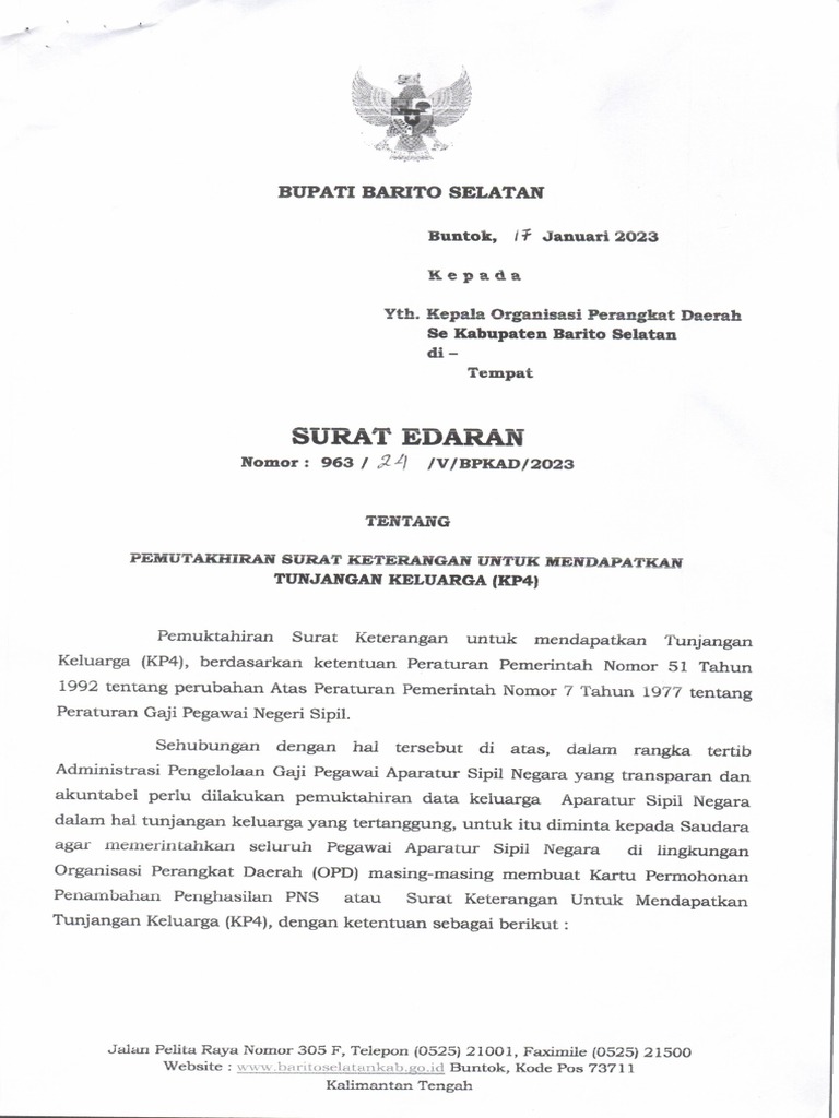 Surat Edaran KP4 Ta. 2023 | PDF