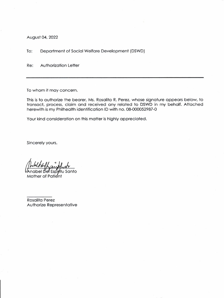Authorization Letter | PDF