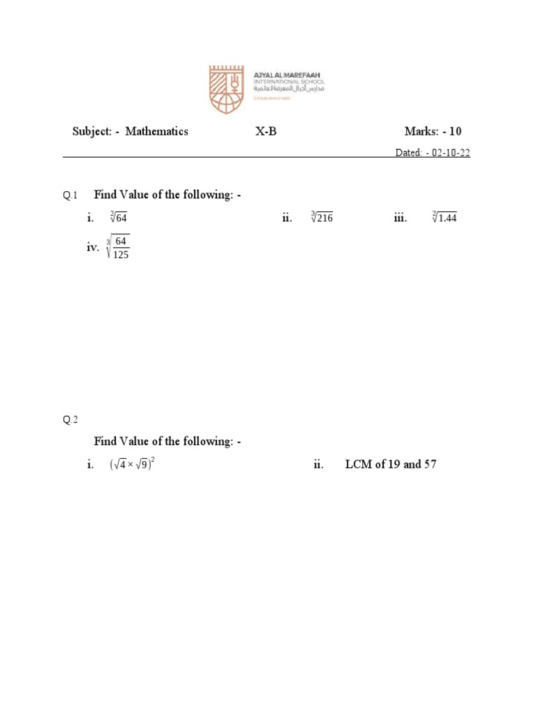 Class Test-1 New | PDF