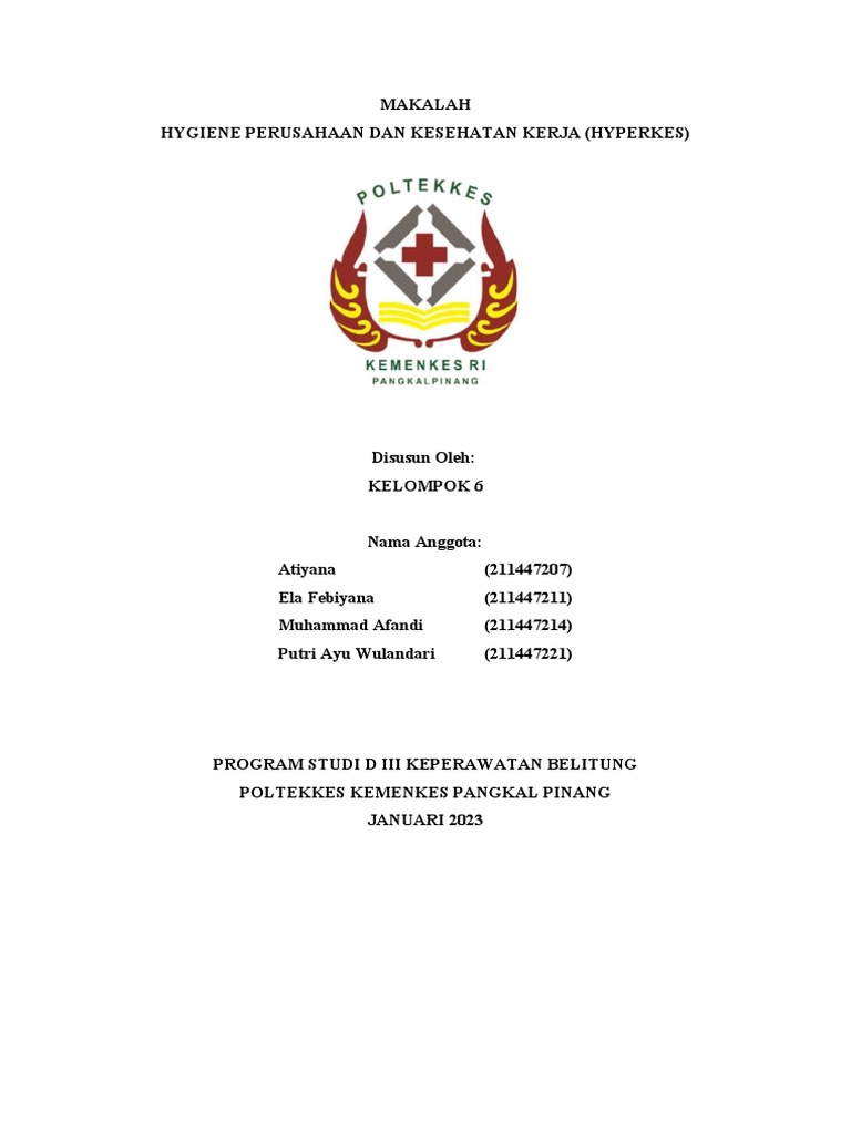 Tujuan Hygiene Perusahaan dan Hyperkes | PDF | Kesehatan Holistik