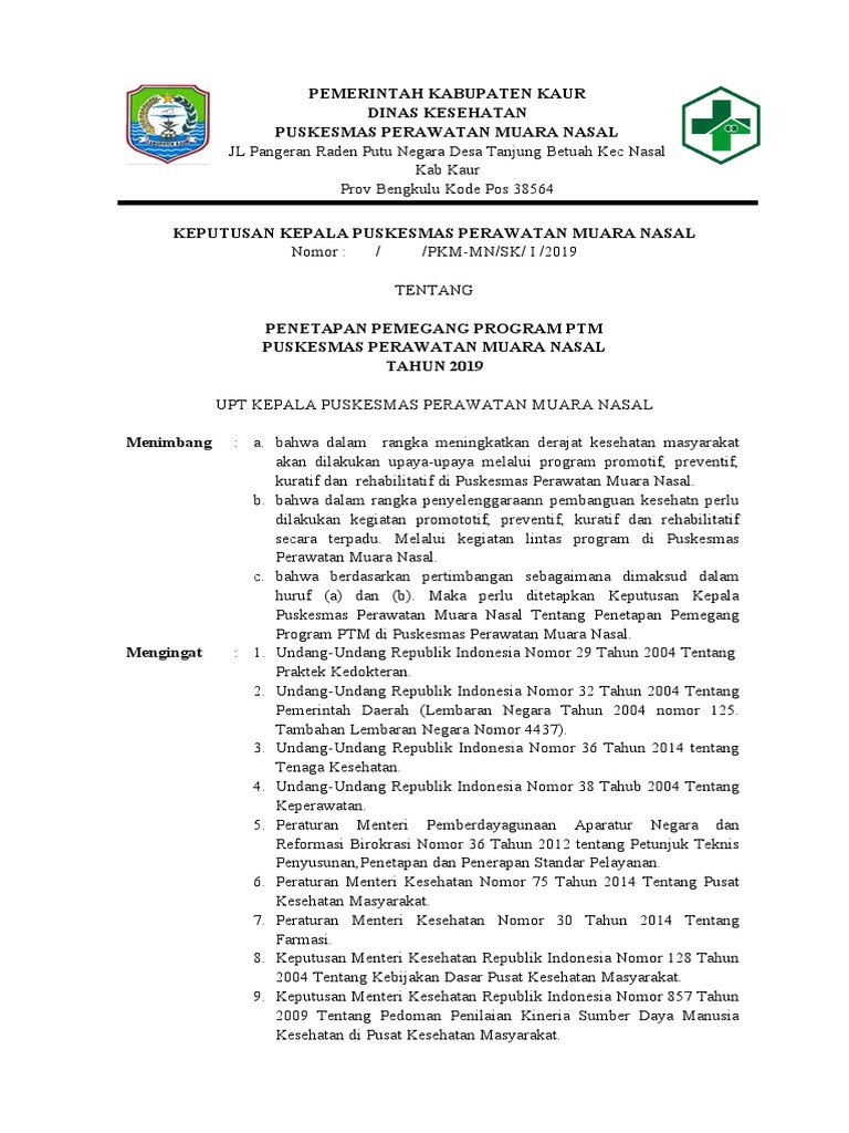 SK PTM | PDF | Pengembangan Diri | Kesehatan Holistik