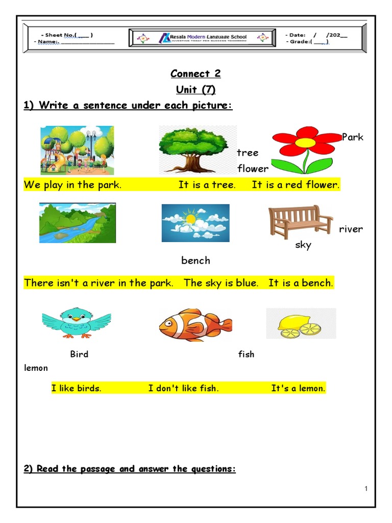 Grade 2 - Connect Lesson 1-2 | PDF