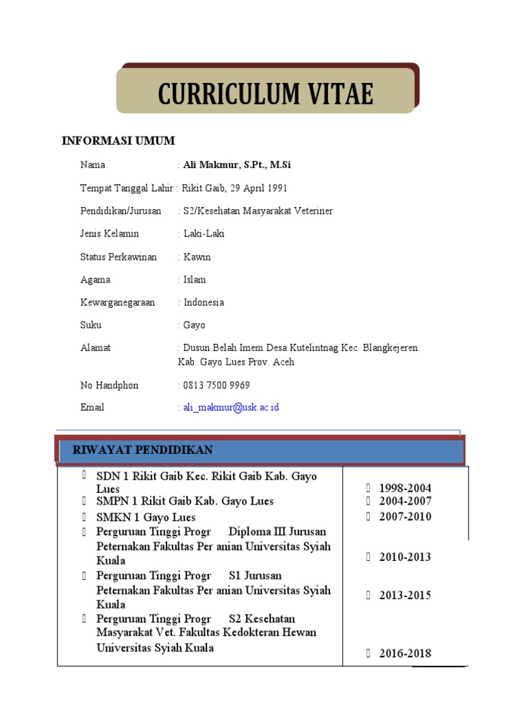 Curiculum Vitae | PDF