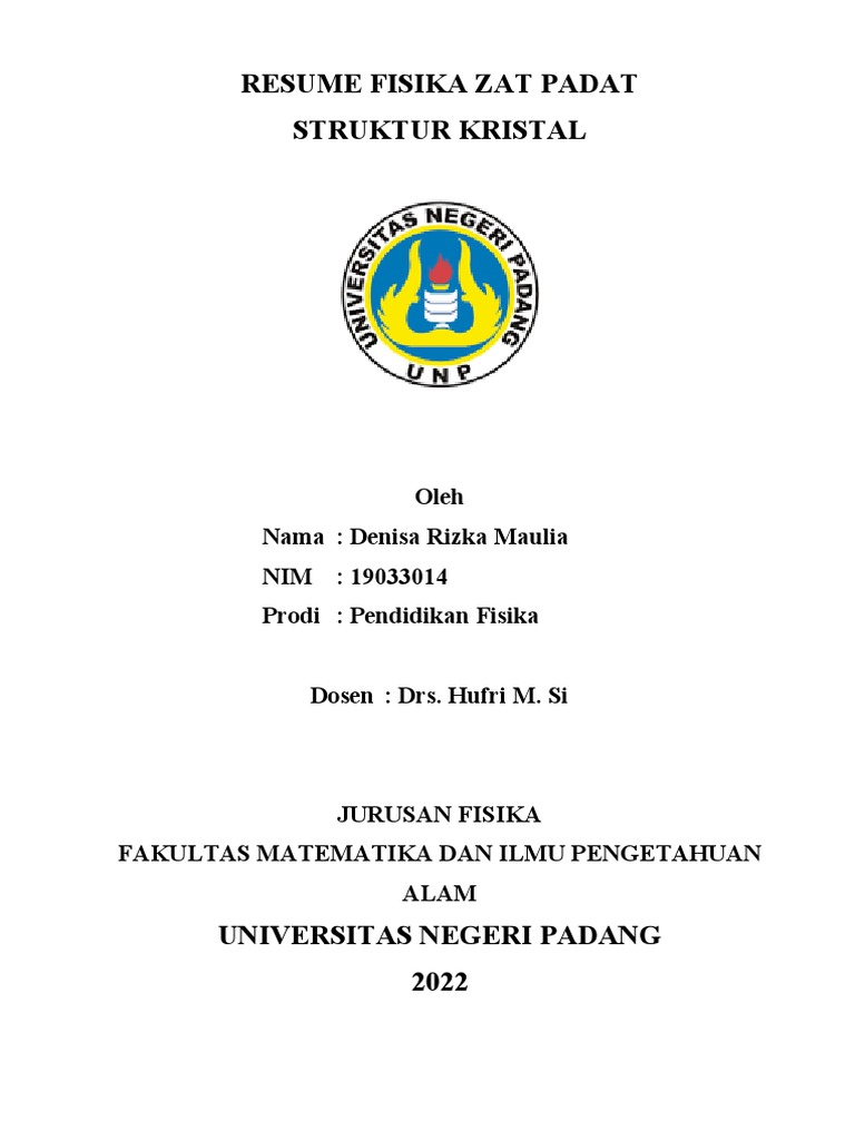 RESUME 2 - Denisa Rizka Maulia - 19033014 | PDF | Sains & Matematika