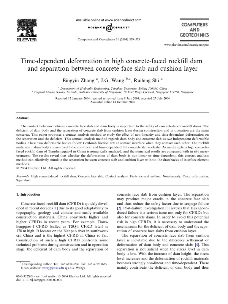 Time-Dependent Deformation in High Concrete-Faced Rockfill Dam and ...