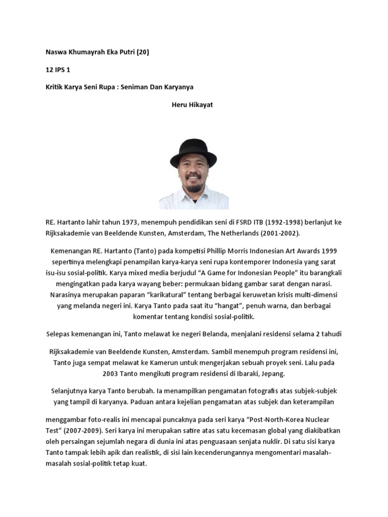 Kritik Seni Rupa: RE. Hartanto | PDF | Seni