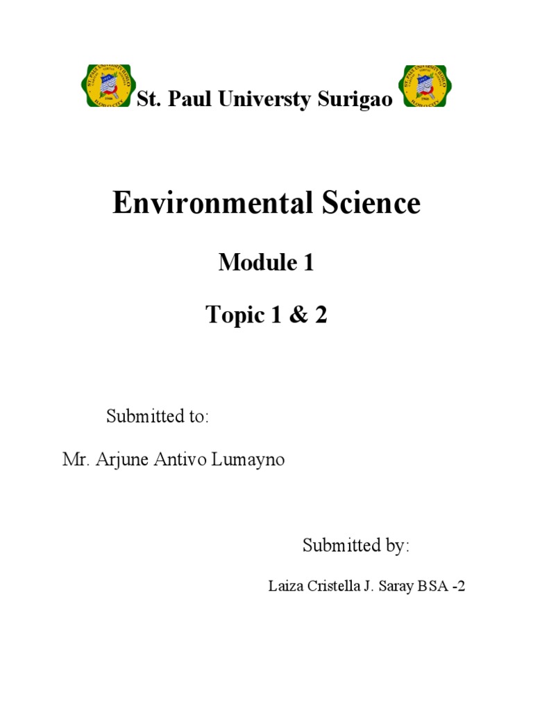 Module 1 Topic 1 & 2 - Saray | PDF | Sustainability | Waste