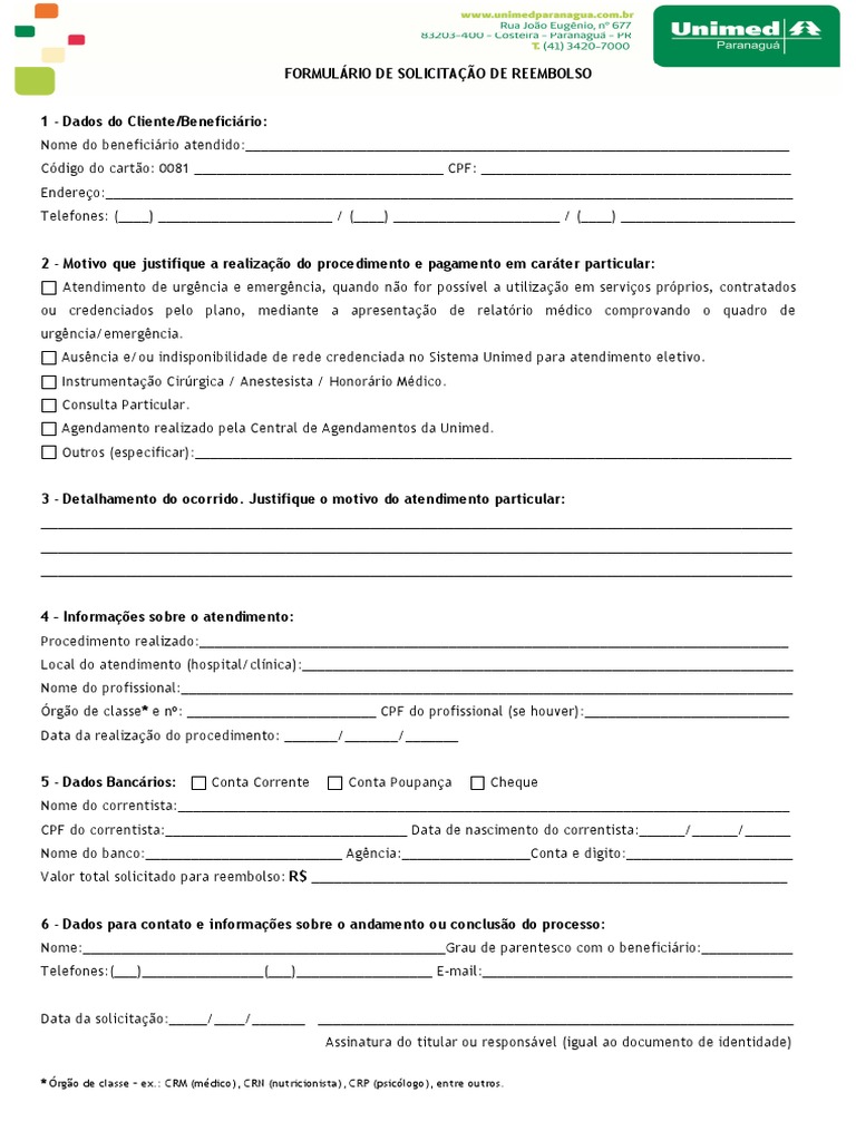 Form Reembolso 2021 Pdf