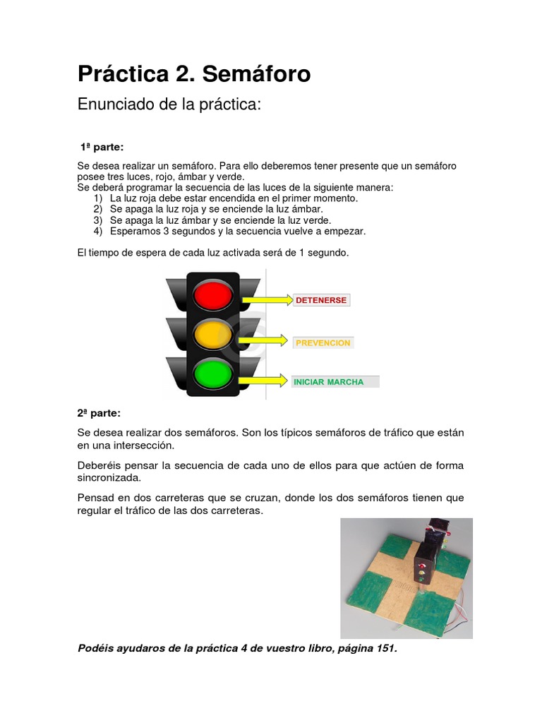 UF1-NF1-Arduino - Pract 2 - Semáforo - 21 - 22 | PDF