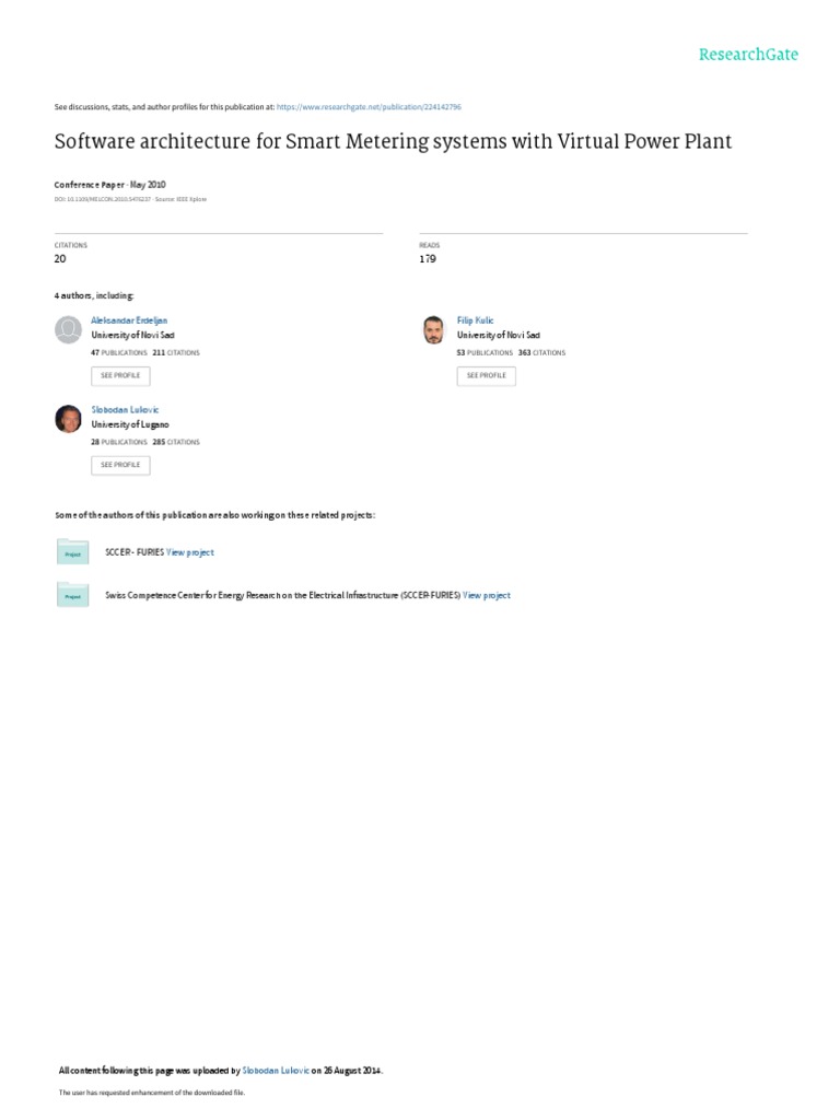Software Architecture For Smart Metering Systems W Pdf System Boolean Data Type