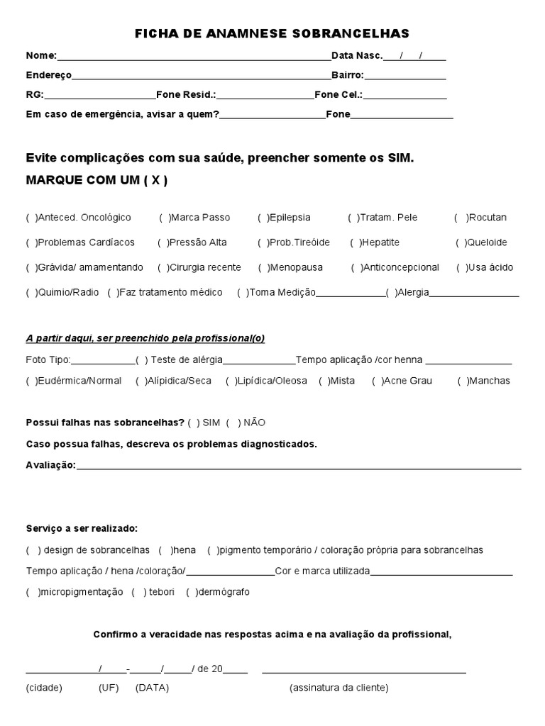 Ficha+de+Anamnese | PDF
