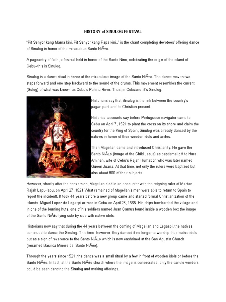 History of Sinulog Festival | PDF | Cebu | Philippines