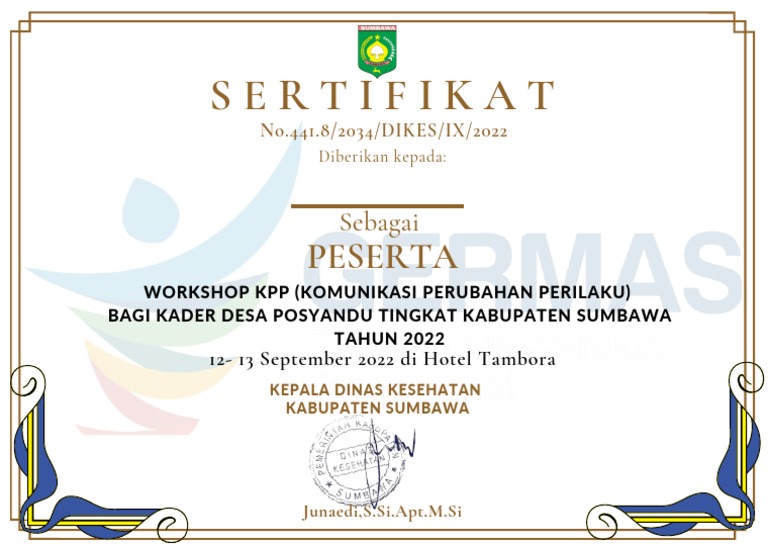 Sertifikat KPP Kader | PDF