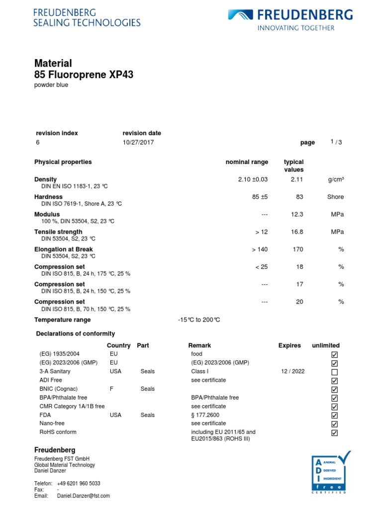 85 Fluoroprene XP 43-En | PDF | Physical Sciences | Materials