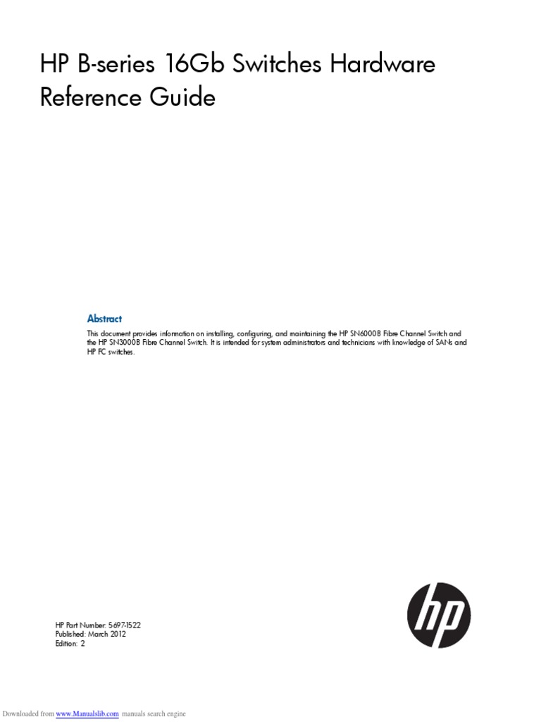 Hpe Sn3000b Pdf Network Switch Routing