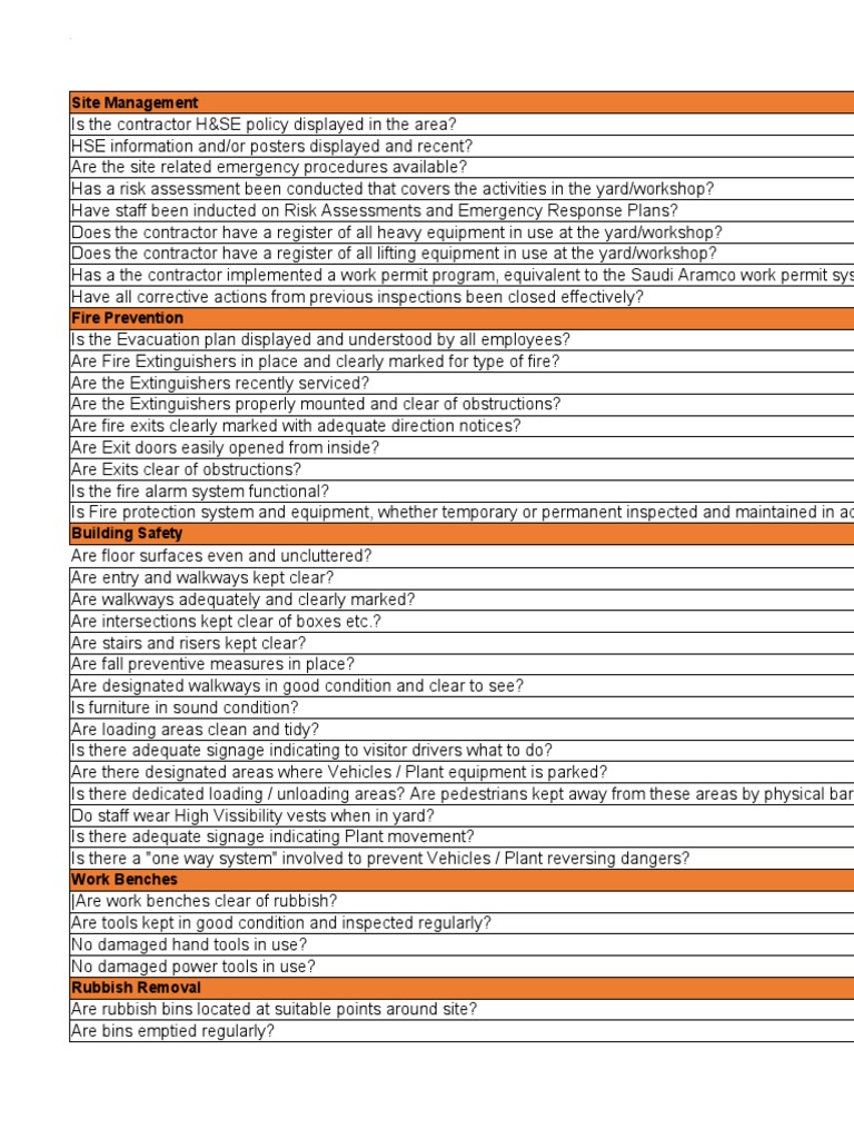 Laydown Yard Checklist | PDF | Waste | Safety