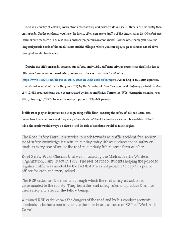 RSP | Download Free PDF | Road Traffic Safety | Traffic