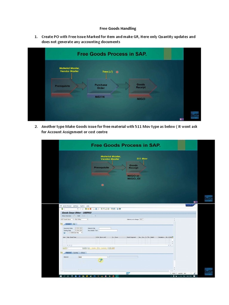 Free Goods in SAP | PDF
