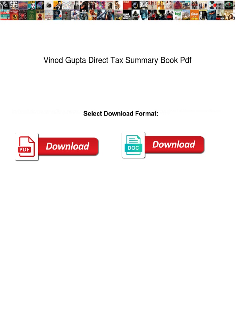 Vinod Gupta Direct Tax Summary Book PDF | PDF