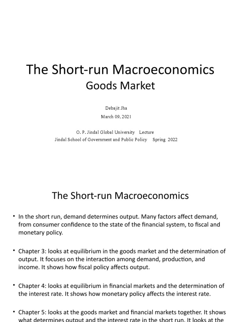 The Goods Market | Download Free PDF | Consumption (Economics) | Saving