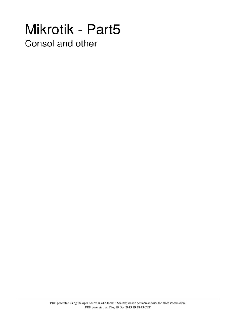 Mikrotik - Part5 | PDF | Port (Computer Networking) | Command Line ... Mikrotik - Part5 | PDF | Port (Computer Networking) | Command Line ...