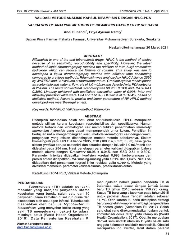Kelompok 1 - KIMFAR II - Review Jurnal HPLC | PDF