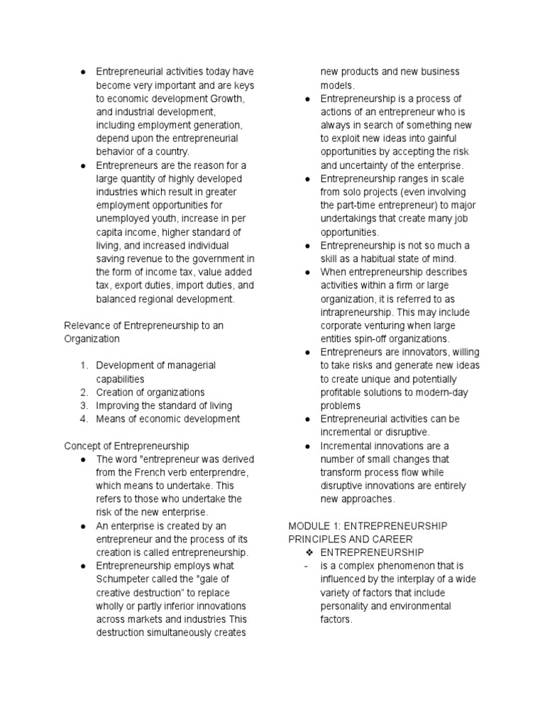 Entrep Module 1 | PDF | Entrepreneurship | Economies Entrep Module 1 | PDF | Entrepreneurship | Economies