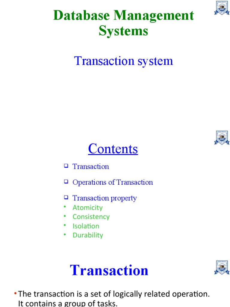 Unit 4 1 Pdf Database Transaction Information Management