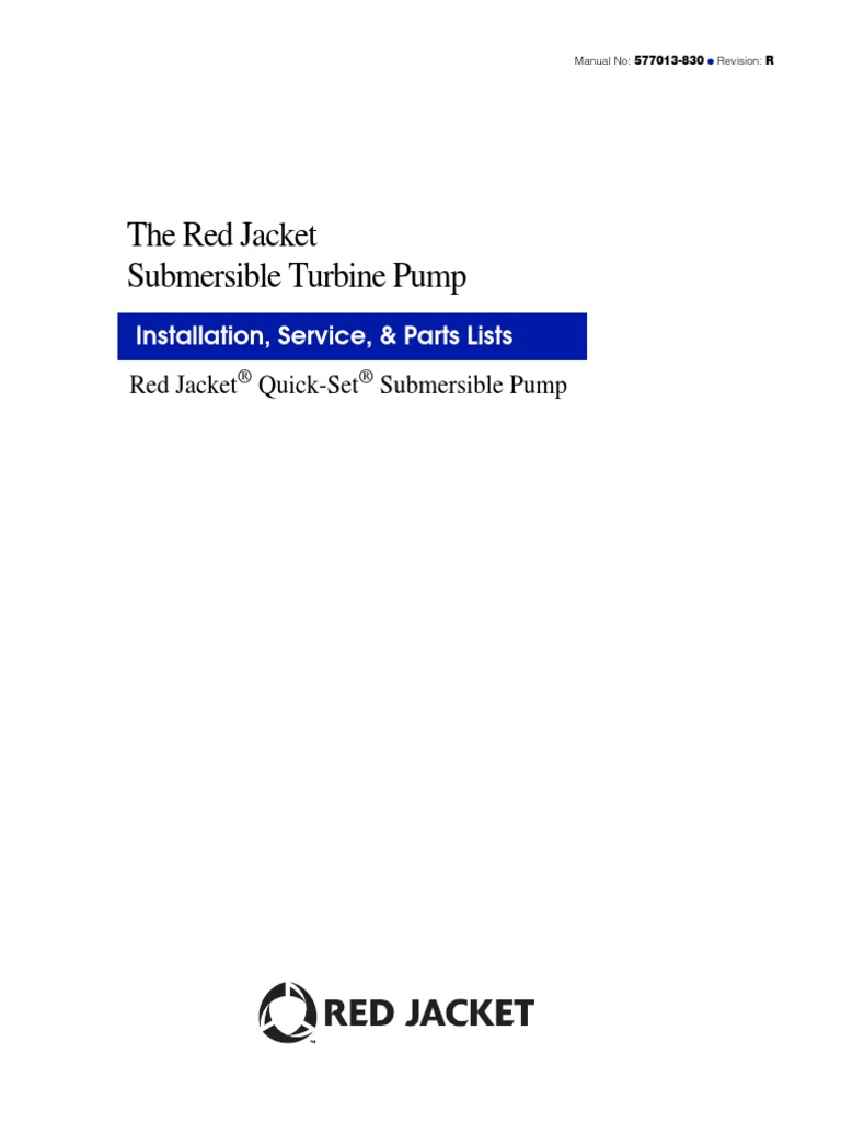 577013-830 The Red Jacket STP Install, Service, & Parts | PDF | Diesel ...