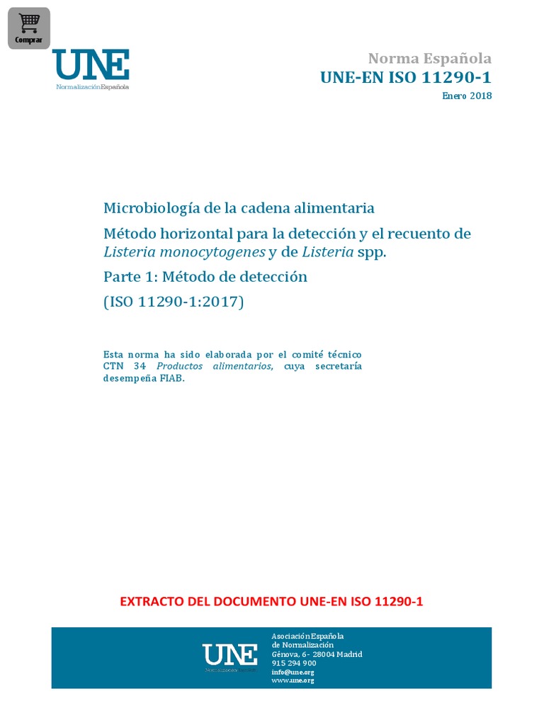 (Ex) Une-En Iso 11290-1 2018 | PDF | Alimentos | Microbiología