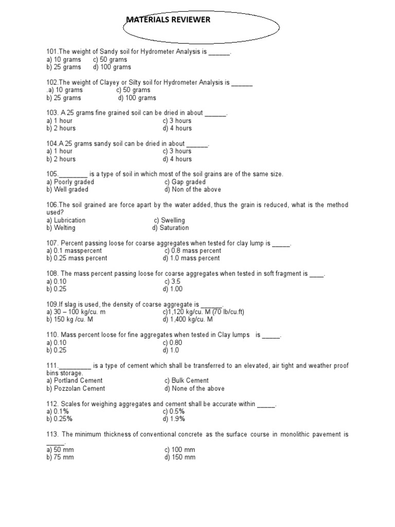 Material Reviewer 2 | PDF | Concrete | Asphalt