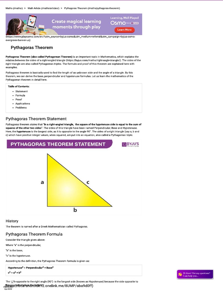 Pythagorous Theorem | PDF