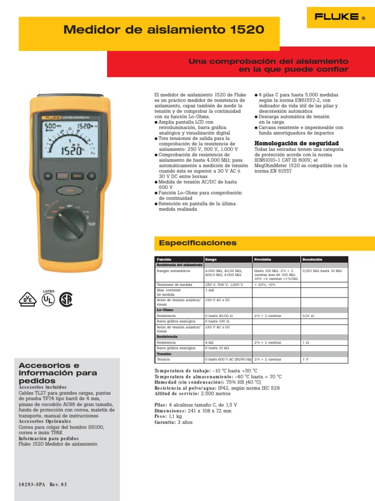 Fluke 1520 | PDF | Electrónica | Metrología