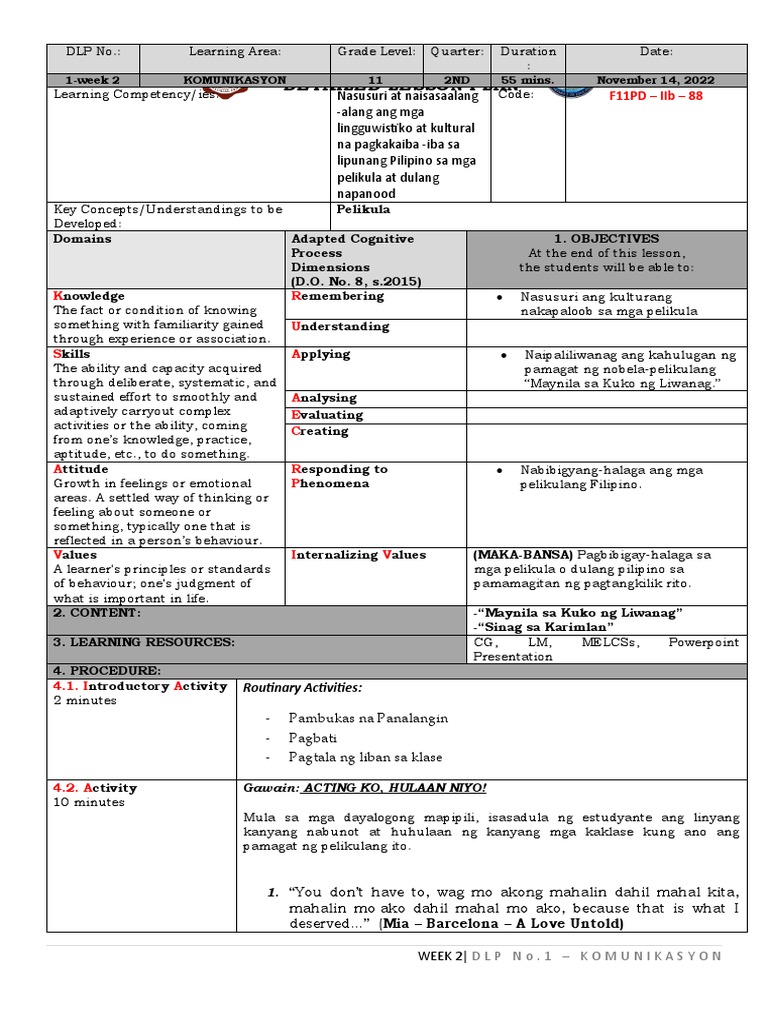 DLP 1 Q2W2 | PDF | Learning | Behavior Modification
