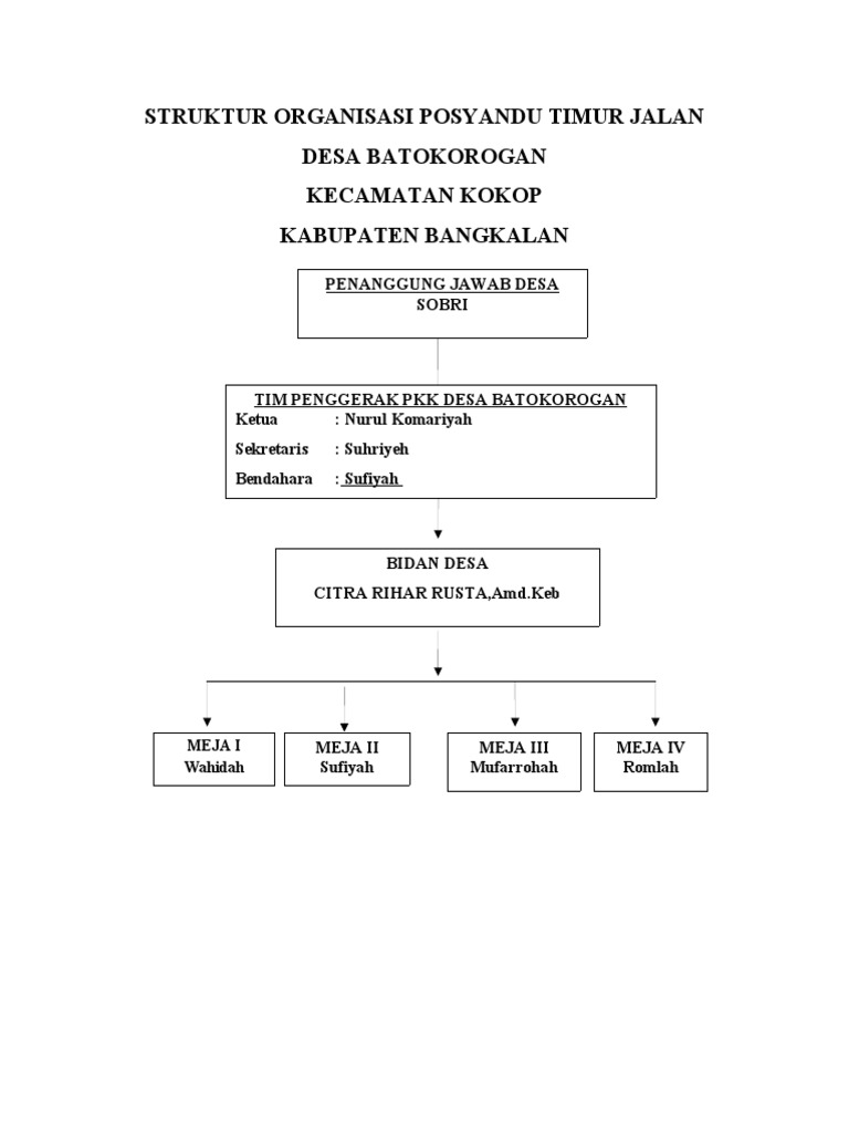 Struktur Organisasi Posyandu Pdf 
