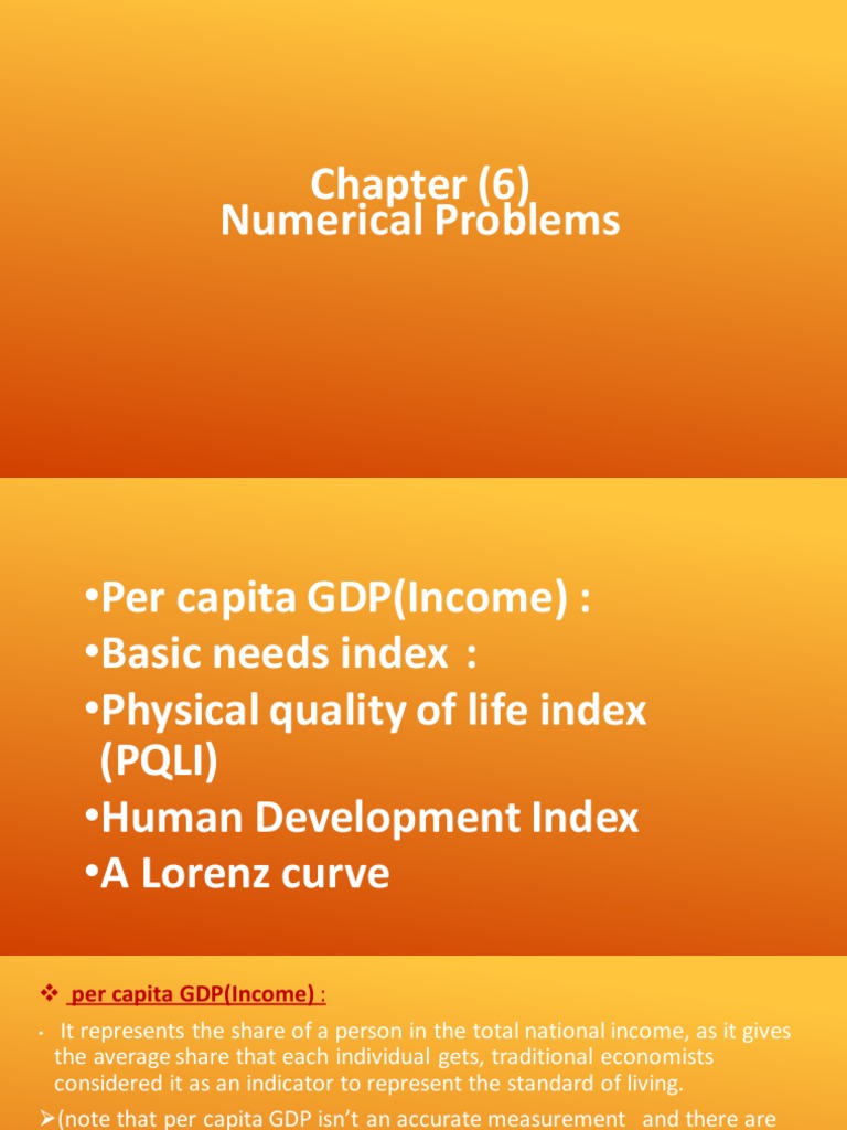 CH 6 Numerical Problems | PDF | Human Development Index | Gini Coefficient