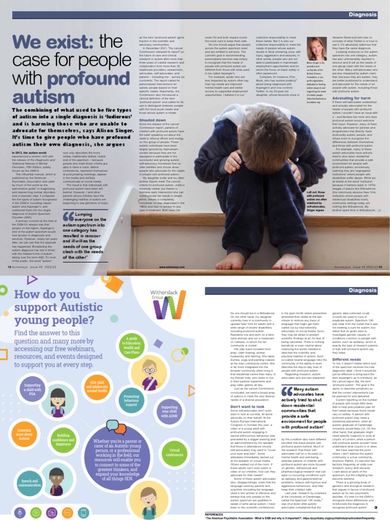 We Exist: The Case For People With Profound Autism | PDF | Autism ...