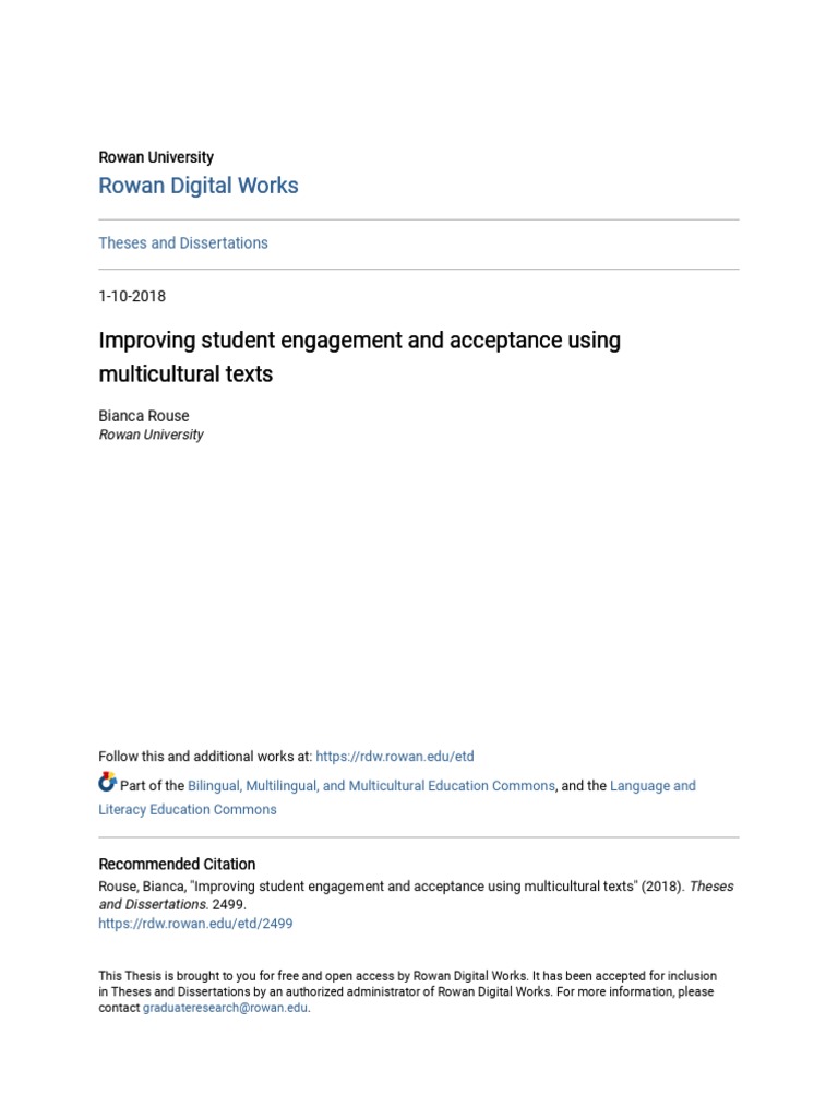 Improving Student Engagement and Acceptance Using Multicultural T | PDF | Behavior Modification ...