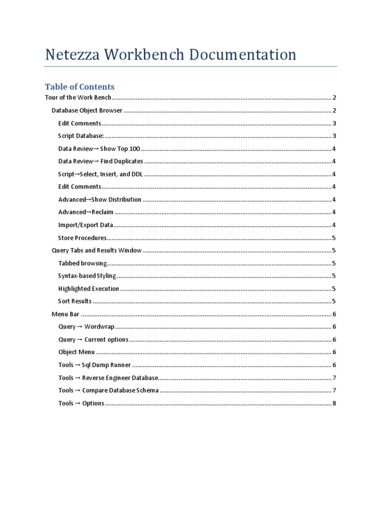 Aginity Netezza Workbench Documentation | PDF | Databases | Sql